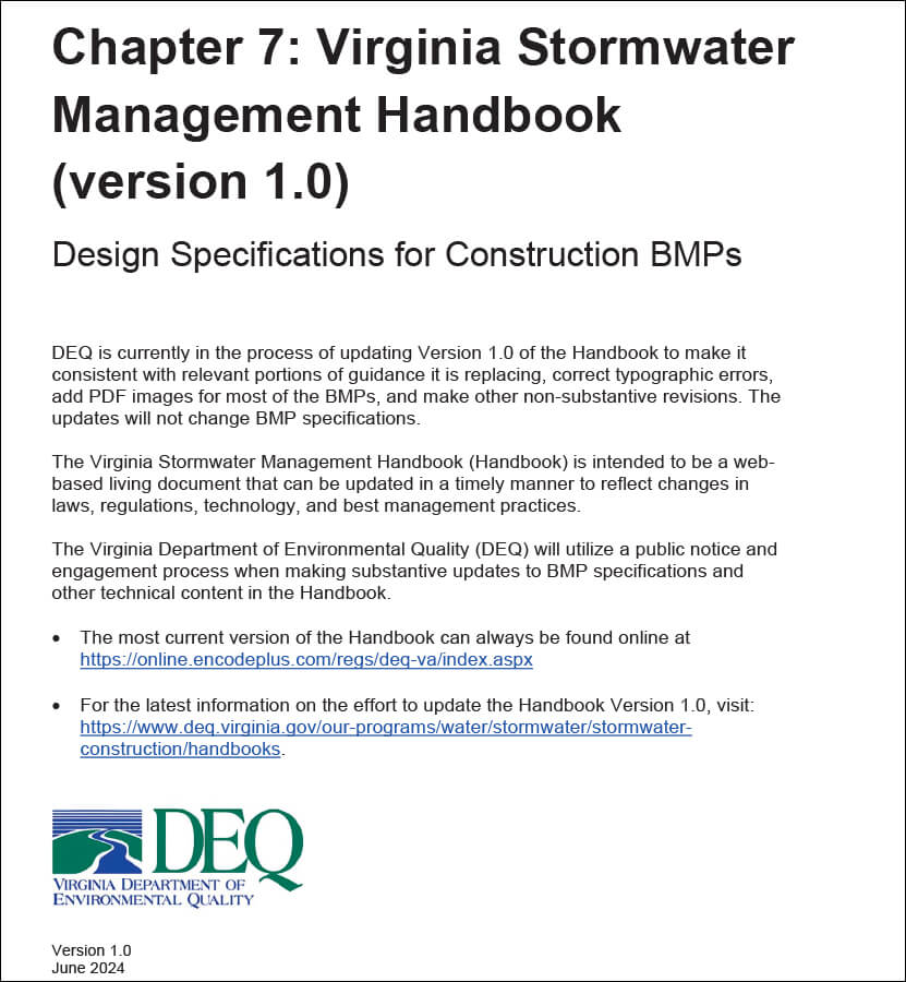 Chapter 7: Virginia Stormwater Management Handbook (version 1.0 ...